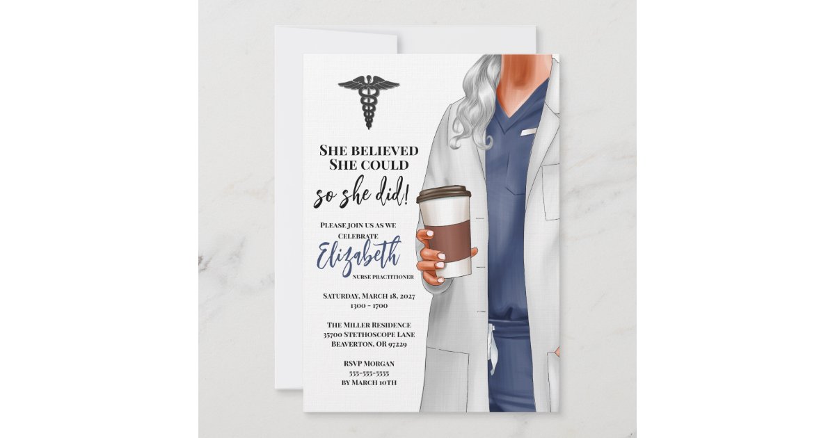 White Coat Medical School Graduation Invitation | Zazzle