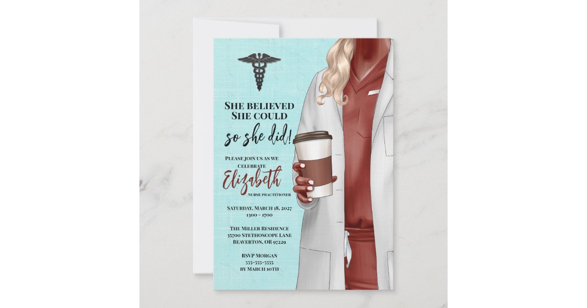 White Coat Medical School Graduation Invitation | Zazzle