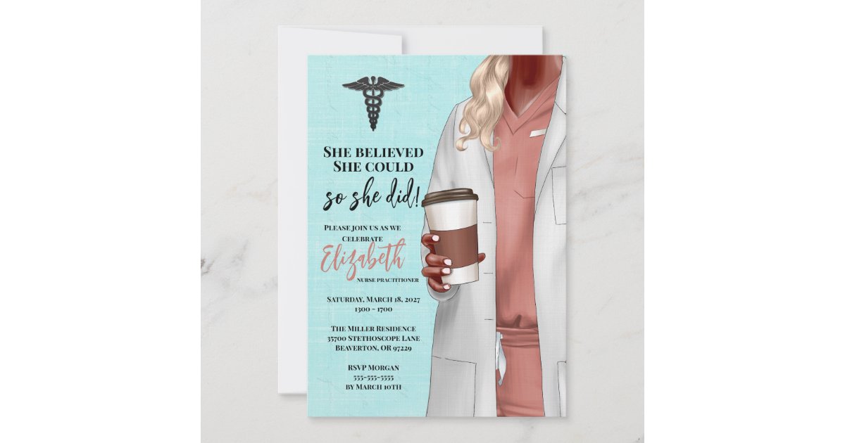 White Coat Medical School Graduation Invitation | Zazzle