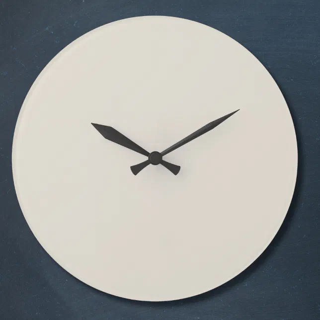 White Coffee Solid Color Large Clock | Zazzle