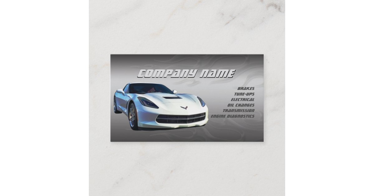 White Corvette Business Cards | Zazzle