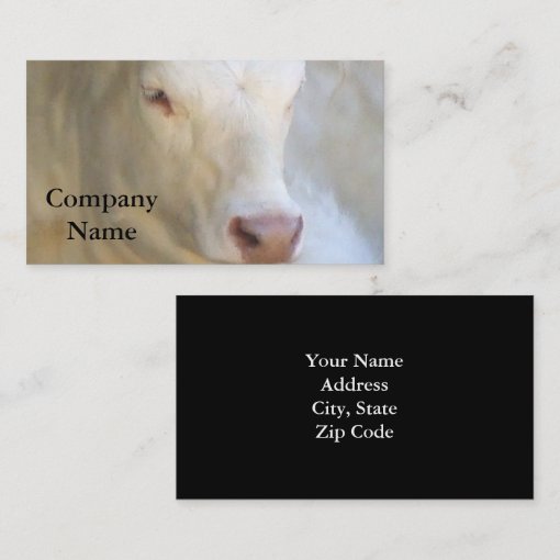White Cow Business Cards | Zazzle