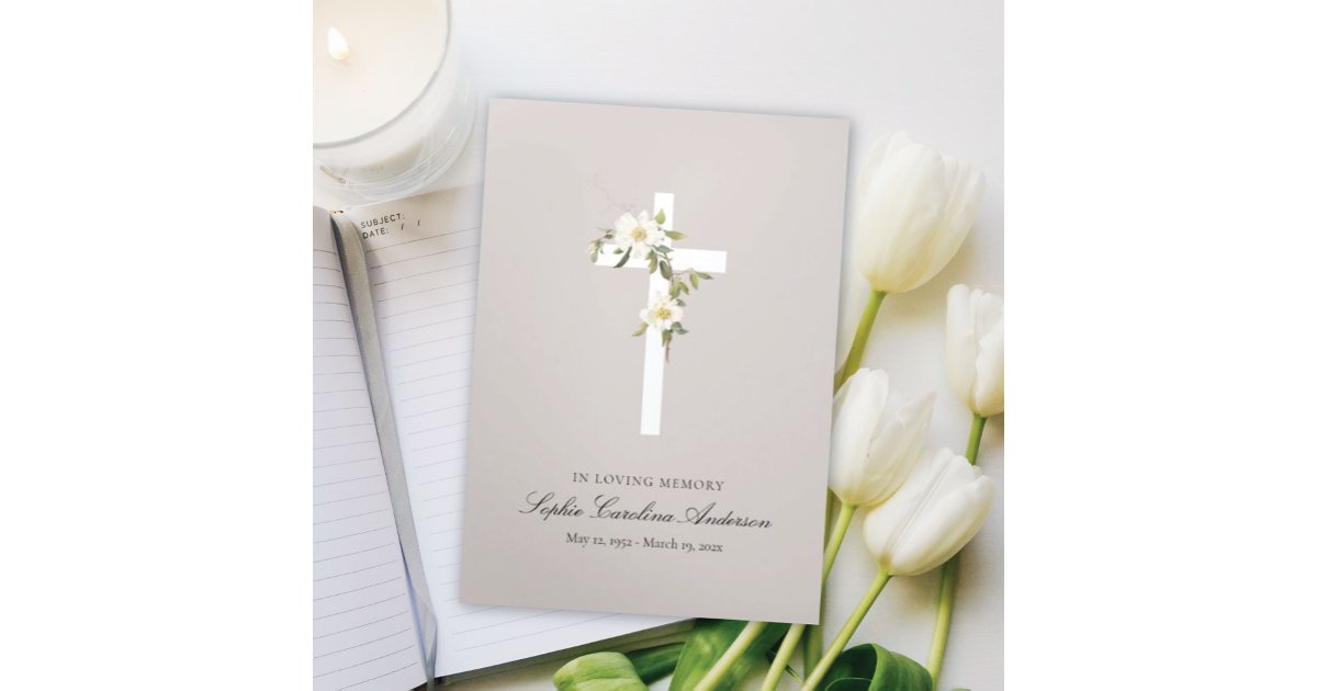 White Cross Celebration of Life Program | Zazzle