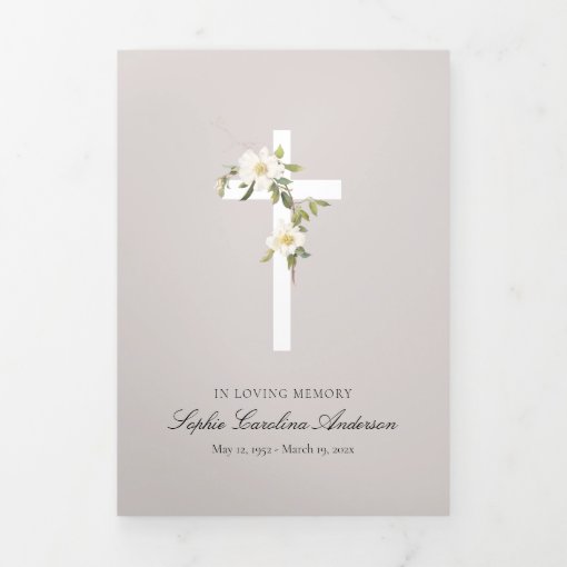 White Cross Celebration of Life Program | Zazzle