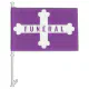 White Cross Purple Funeral Procession Car Flag | Zazzle