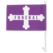 White Cross Purple Funeral Procession Car Flag | Zazzle