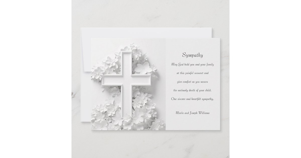 White Cross Sympathy Card | Zazzle