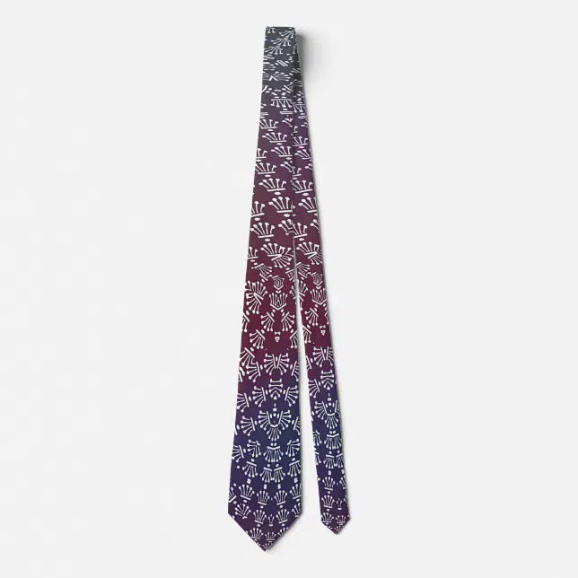 White Crowns Blue Burgundy Gradient Neck Tie | Zazzle
