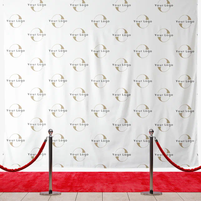 White Custom Business Logo Backdrop Minimal | Zazzle