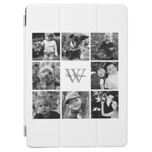 White Custom Family Photo Collage iPad Air Cover | Zazzle