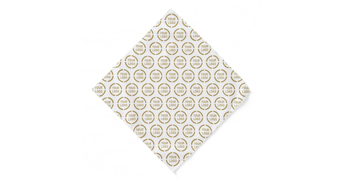 White custom Logo business branded promotional Bandana | Zazzle