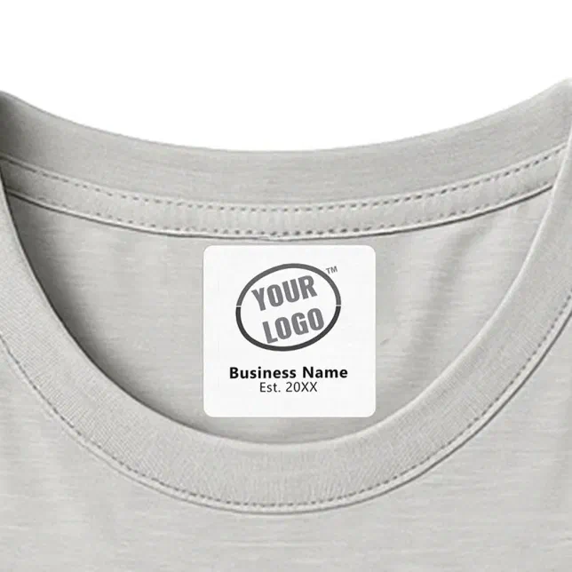 White Custom Logo Business Branding Fabric Apparel Labels | Zazzle