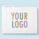 White Custom Printed 3 Tab File Folders with Logo | Zazzle