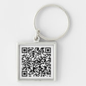 White | Custom QR Code Scannable Keychain | Zazzle