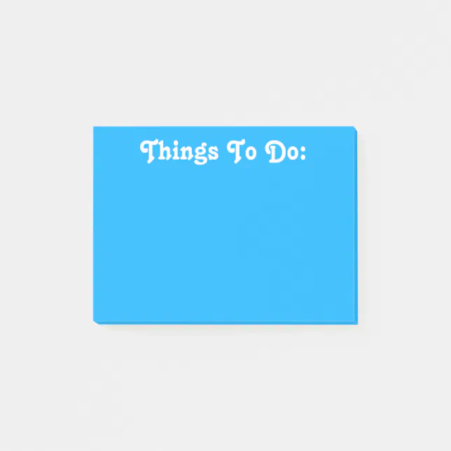 White Custom Text | Bright Blue Post-it Notes | Zazzle