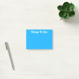 White Custom Text | Bright Blue Post-it Notes | Zazzle