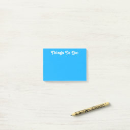 White Custom Text | Bright Blue Post-it Notes | Zazzle