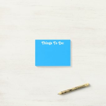White Custom Text | Bright Blue Post-it Notes | Zazzle