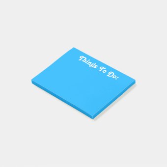 White Custom Text | Bright Blue Post-it Notes | Zazzle