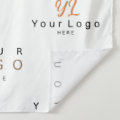White Custom Two Logo Business Company H. Backdrop | Zazzle