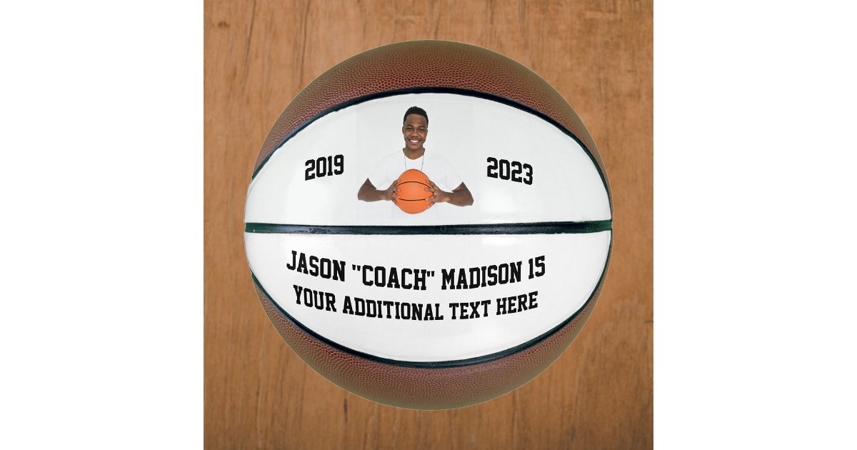 White Customizable Photo Basketball | Zazzle