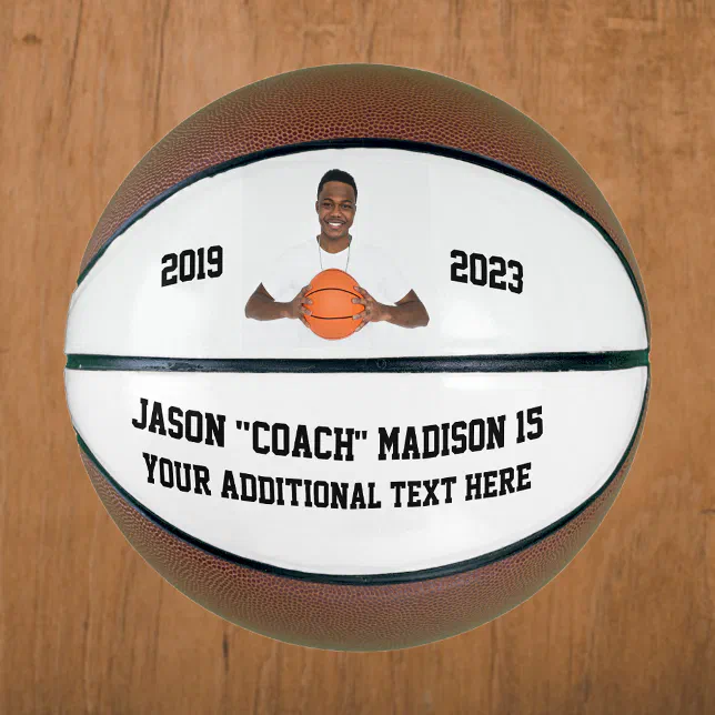 White Customizable Photo Basketball | Zazzle