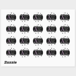 White Customize Last and First Name Sticker | Zazzle