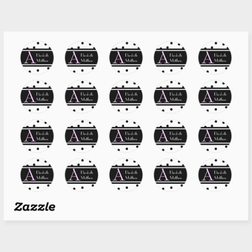White Customize Last and First Name Sticker | Zazzle