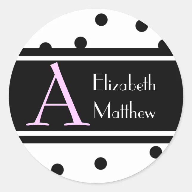 White Customize Last and First Name Sticker | Zazzle