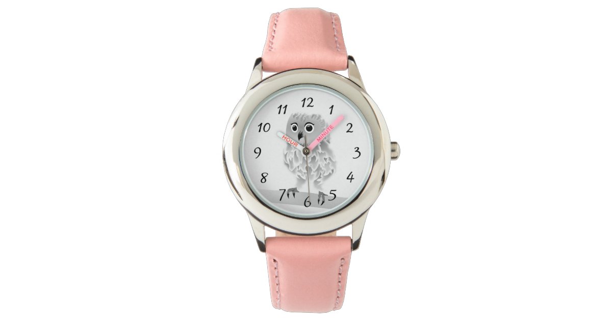 White Cute Owl Numbers Watch | Zazzle