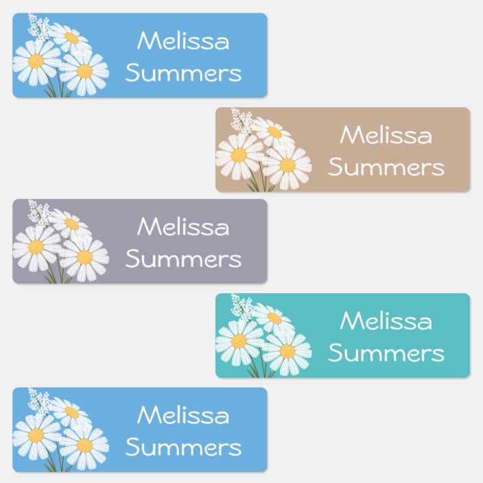 White Daisies Bouquet Kids' Labels | Zazzle.com