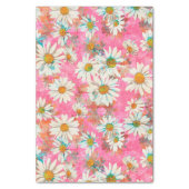 White Daisies on Pink Floral Pattern Tissue Paper | Zazzle
