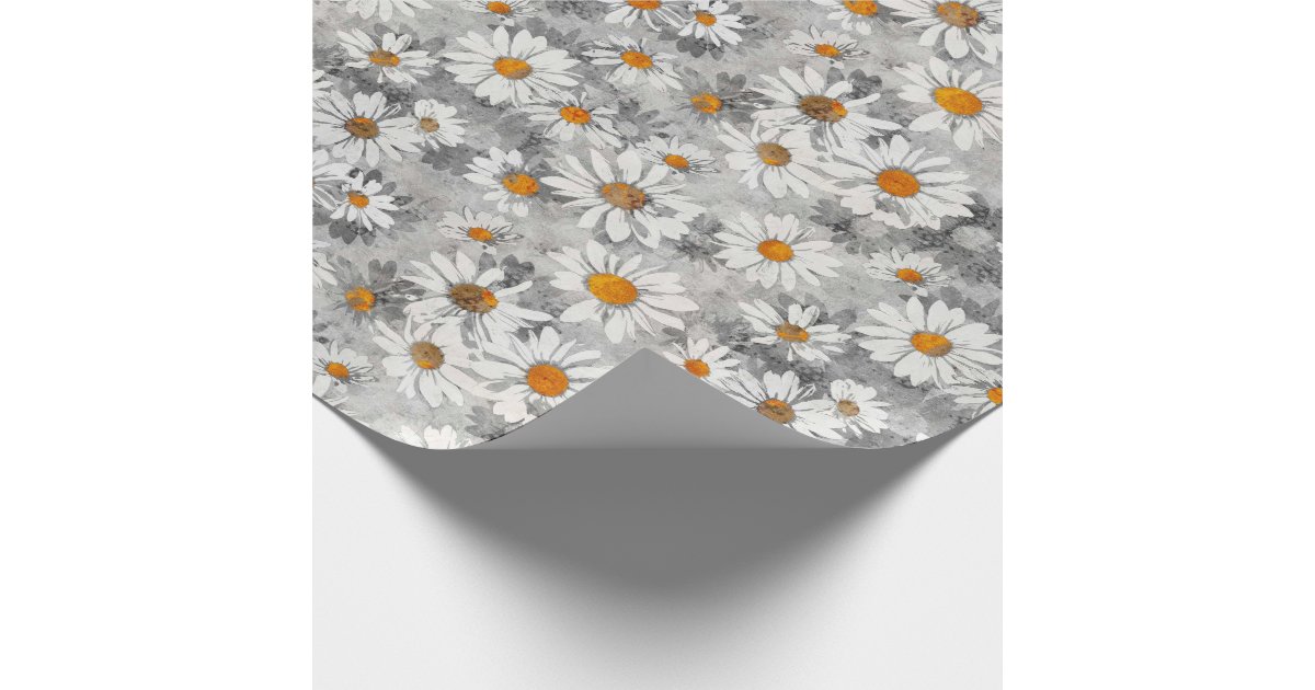 White Daisies Pattern Wrapping Paper | Zazzle