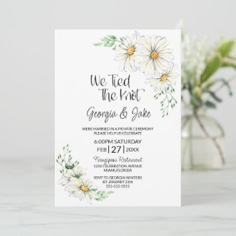 White Daisies Wedding Reception Invitation | Zazzle