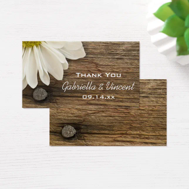 White Daisy Barn Wood Country Wedding Favor Tags | Zazzle