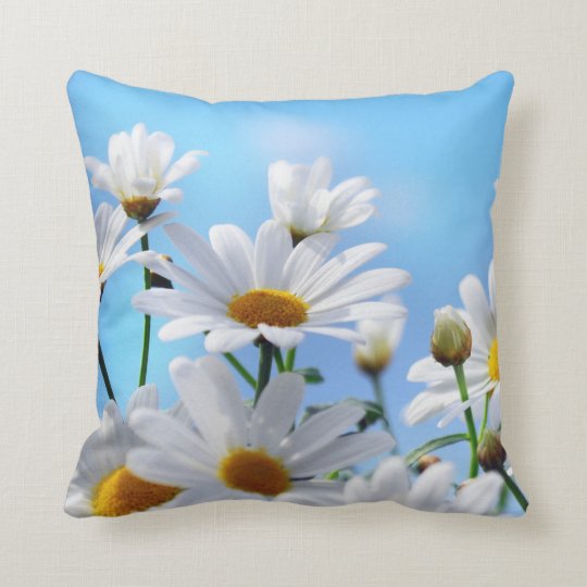 White Daisy cushion Throw Pillow | Zazzle.com