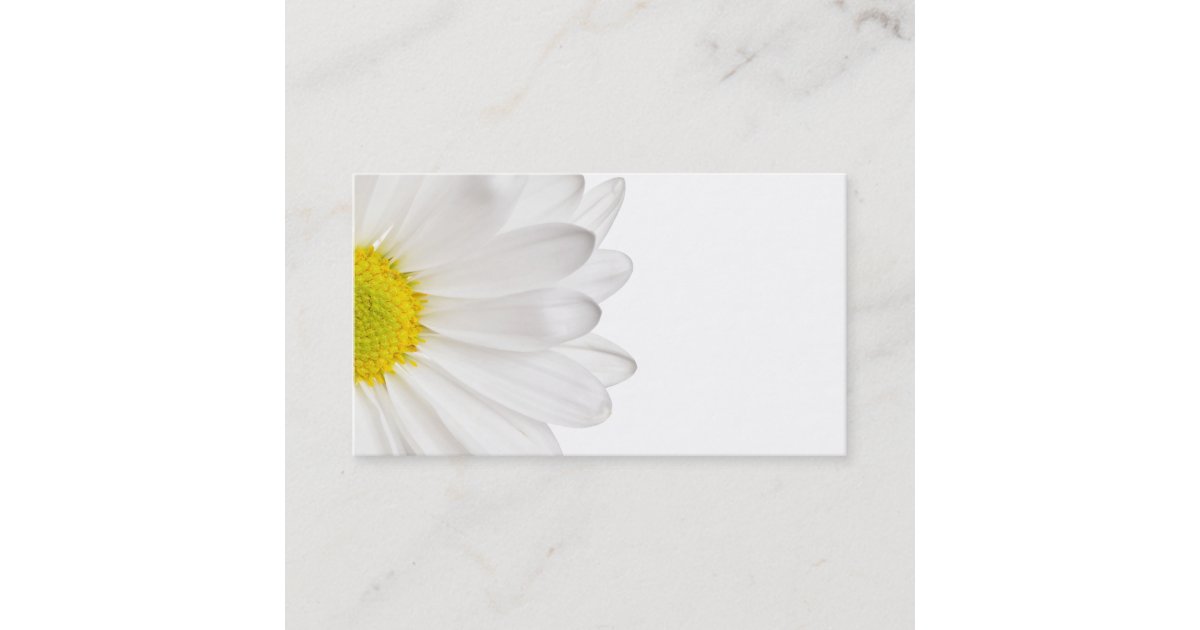 White Daisy Flower Background Customized Daisies Business Card | Zazzle