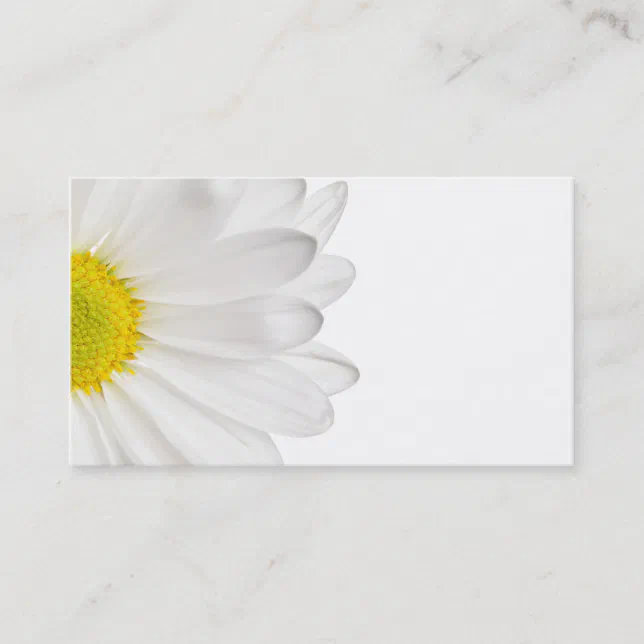 White Daisy Flower Background Customized Daisies Business Card | Zazzle