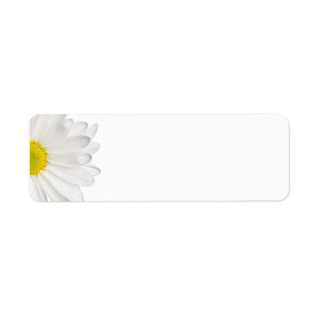 White Daisy Flower Background Customized Daisies Label | Zazzle