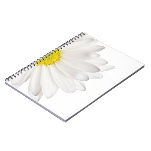 White Daisy Flower Background Customized Daisies Notebook | Zazzle