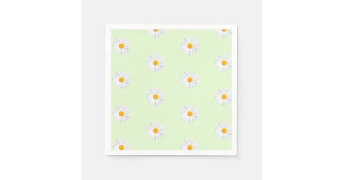 white daisy paper napkins | Zazzle