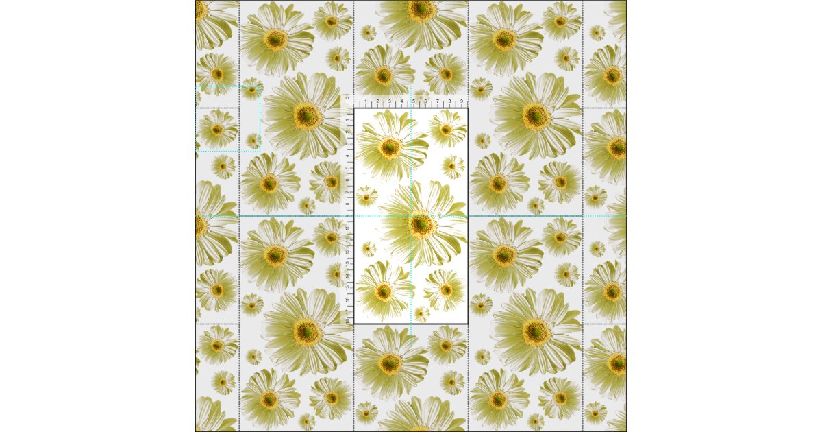 White Daisy Pattern Fabric | Zazzle