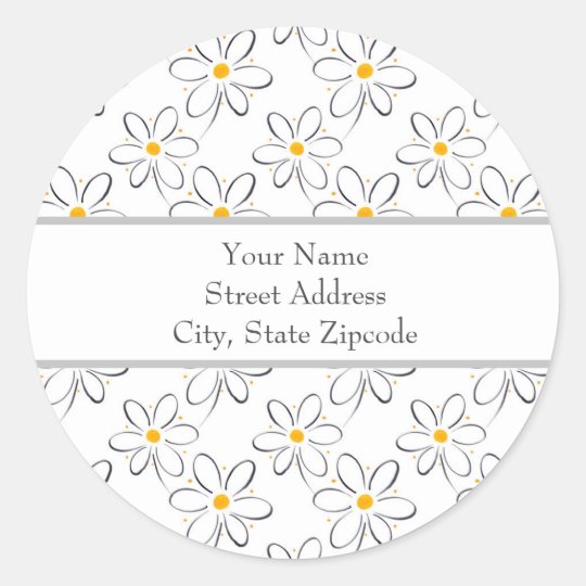 'White Daisy Pattern' Labels | Zazzle.com