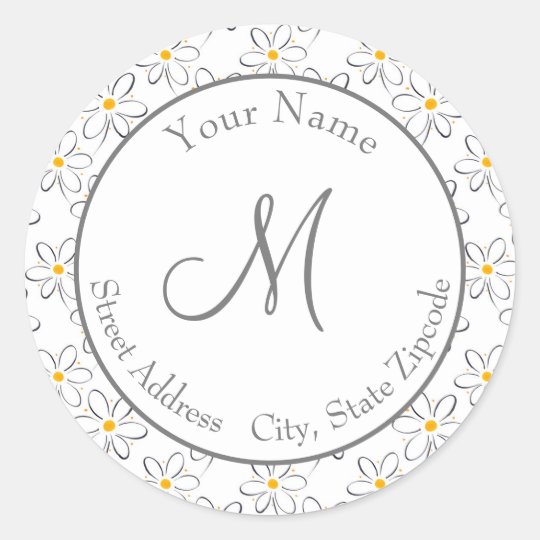'White Daisy Pattern' Labels | Zazzle.com