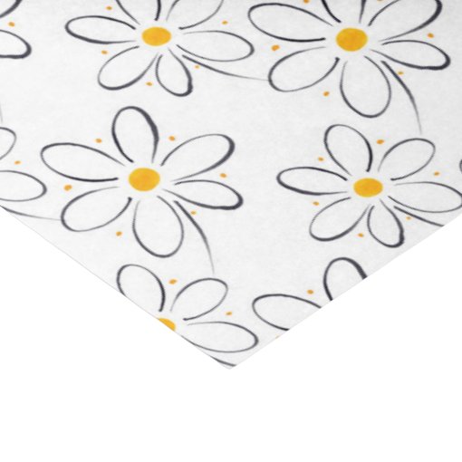White Daisy Pattern Tissue Paper | Zazzle