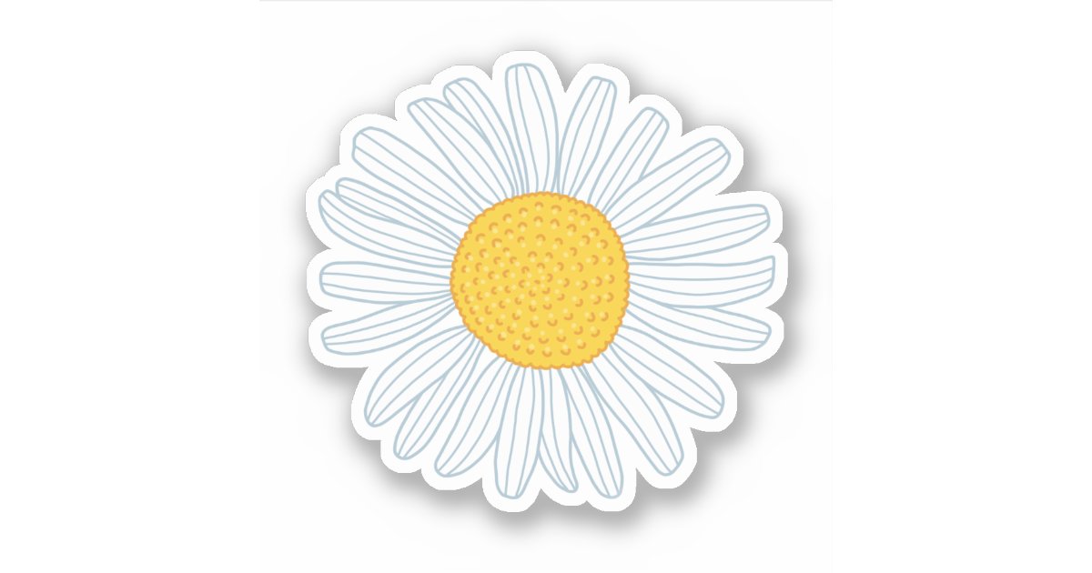 White daisy sticker | Zazzle
