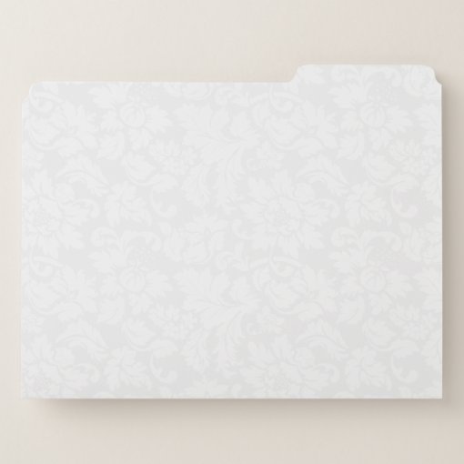 White Damask Black Swirls File Folder | Zazzle