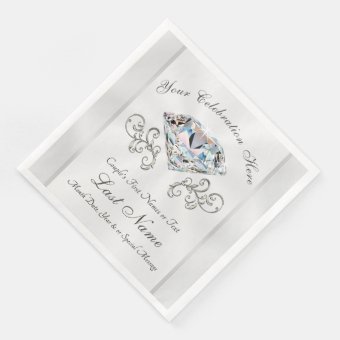 White Diamond Napkins Personalized Wedding Napkins | Zazzle