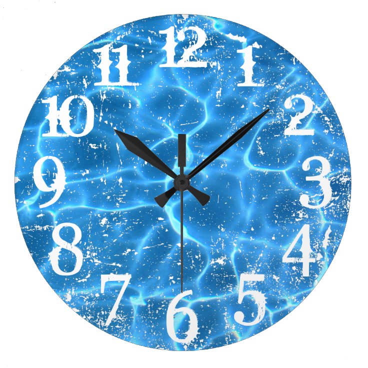White Distressed Numbers and Photo Overlay Large Clock | Zazzle