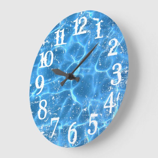 White Distressed Numbers and Photo Overlay Large Clock | Zazzle